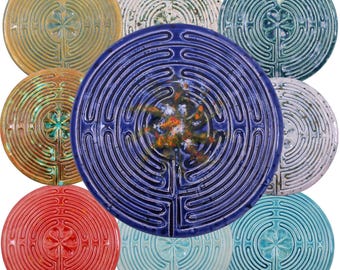 Ceramic Circular Chartres Finger Labyrinth Medieval Cathedral Maze Game ...