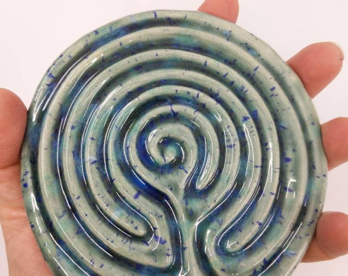 Ceramic Greek Finger Labyrinth Meditation Prayer Art, Stress PTSD ADD ...