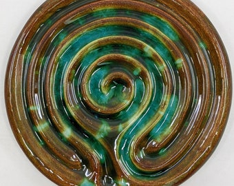 Ceramic Triskelion Finger Labyrinth Plate Size Meditation Prayer Art ...