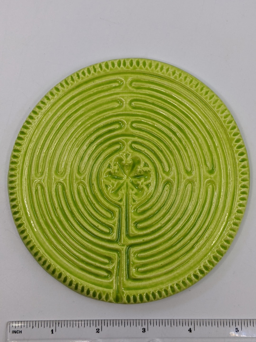 Ceramic Circular Chartres Finger Labyrinth Medieval Cathedral Maze Game ...