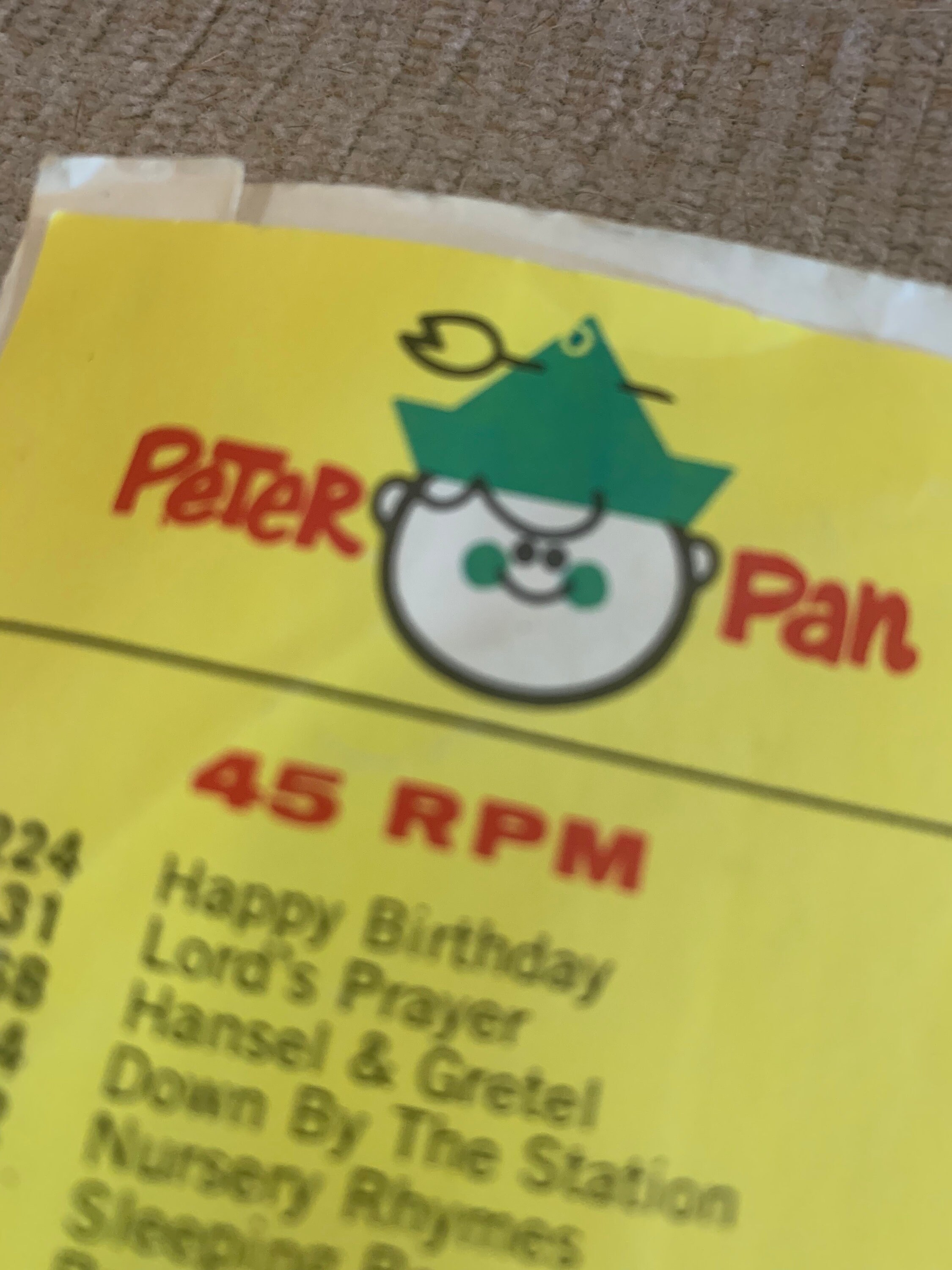 Peter Pan 45rpm Record - Etsy