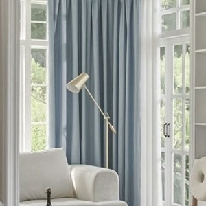 IHF Linen Solid Lined Grommet Pleated Extra Wide Panels Custom Curtains ...