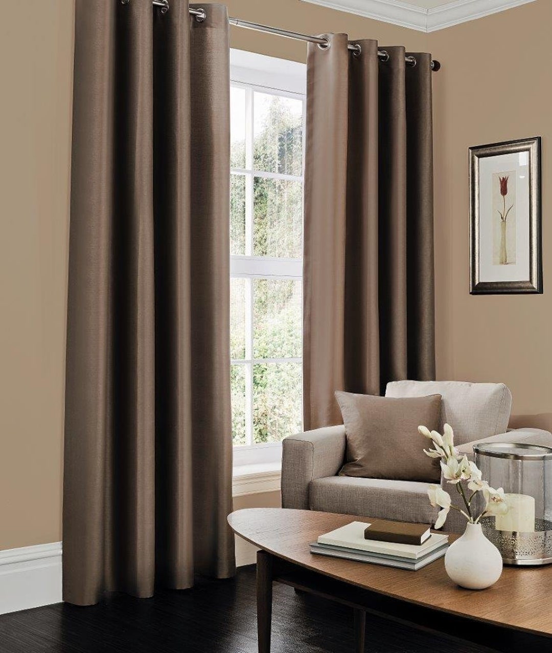 Cortinas personalizadas de seda sintética dupioni IHF, con textura ...