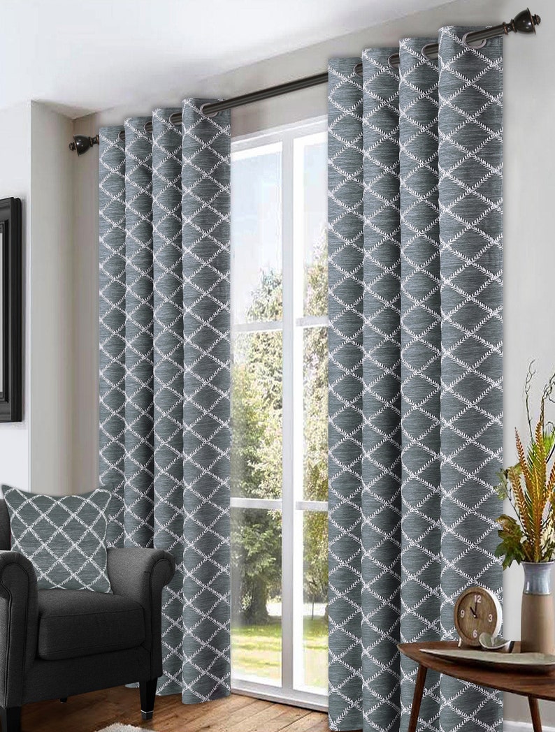 IHF Embroidery Diamond Pattern Geometric Textured Solid Designer ...