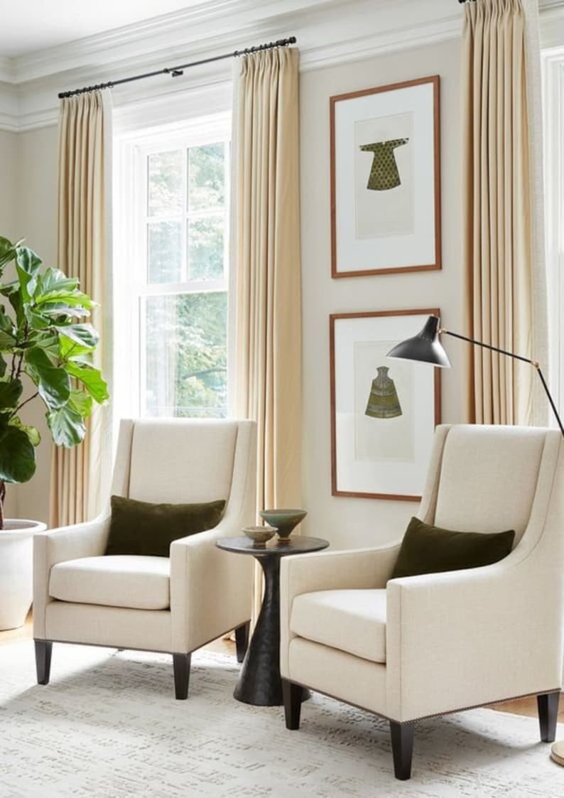 IHF Linen Solid Lined Grommet Pleated Extra Wide Panels Custom - Etsy