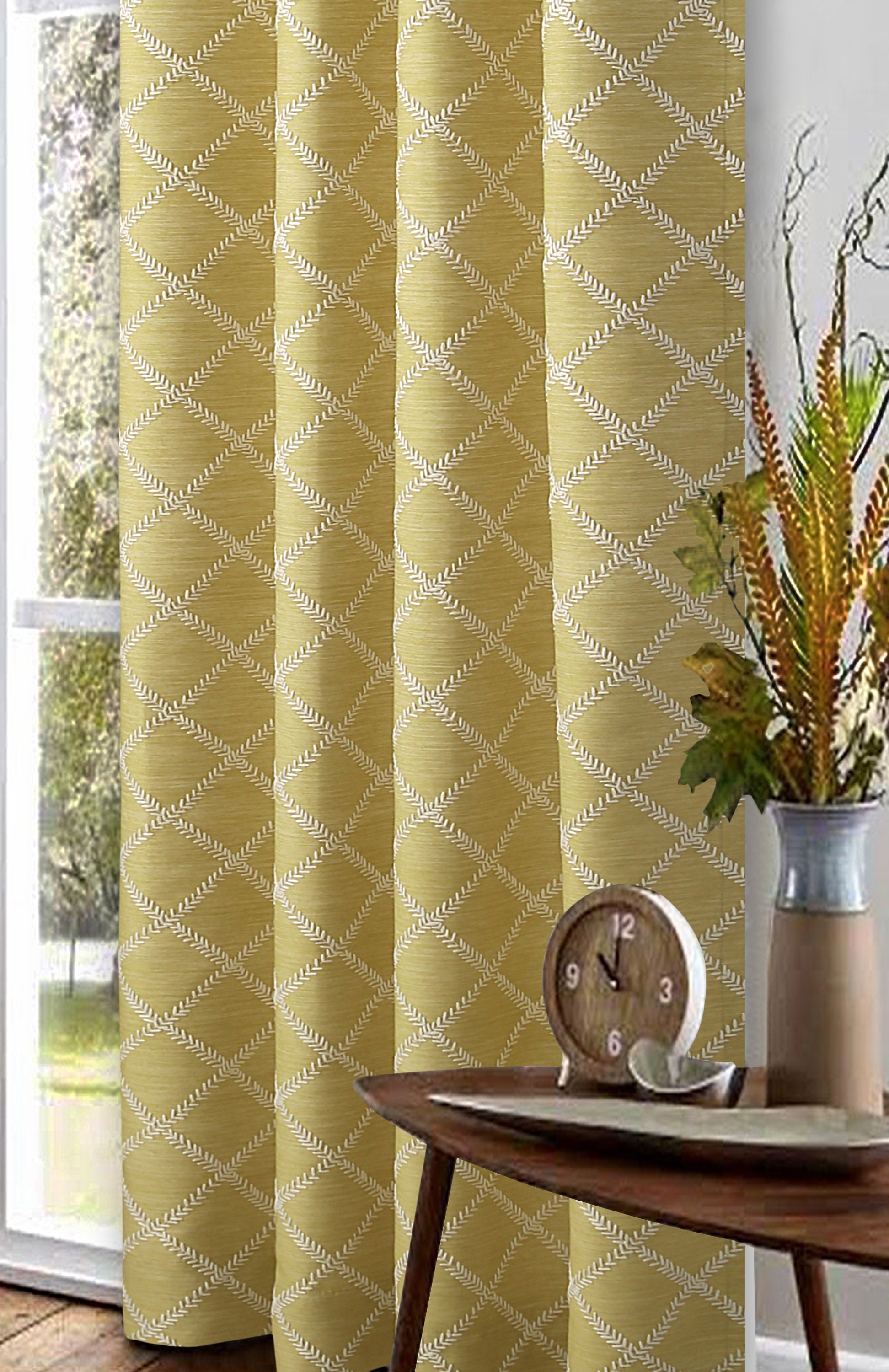 IHF Embroidery Diamond Pattern Geometric Textured Solid Designer ...