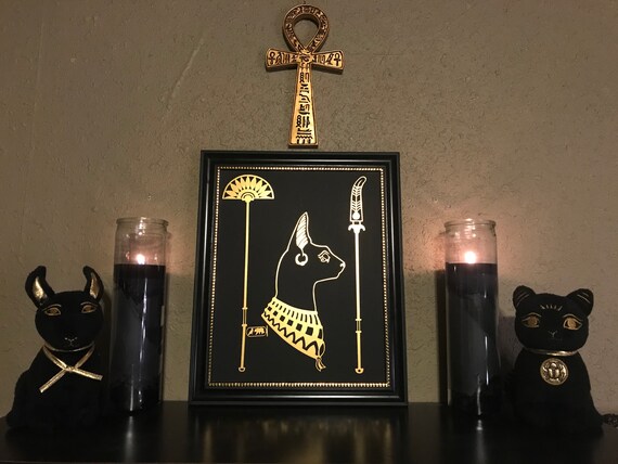 Ancient Egyptian Goddess Bastet Wall Art | Etsy