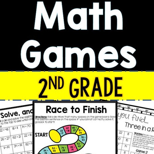 Second Grade Math Games Addition Subtraction Place Value - Etsy