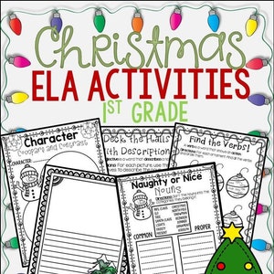 Christmas ELA Reading, Writing, Word Work Activities for First Grade ...