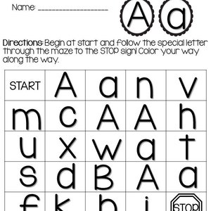 Alphabet Activities Upper and Lower Case Letter Worksheets - Etsy