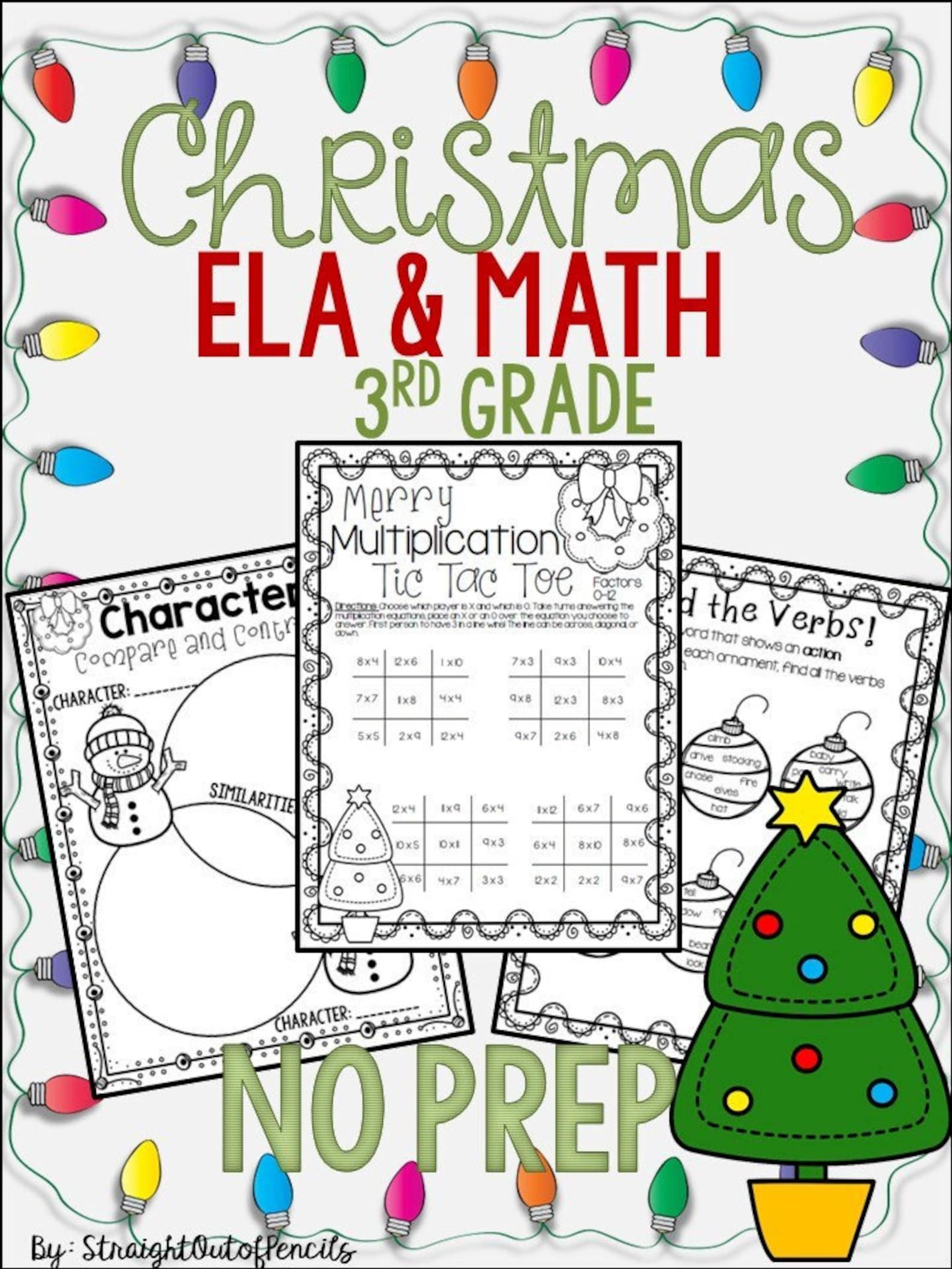 Christmas Third Grade ELA and Math Activity Pack Printables - Etsy
