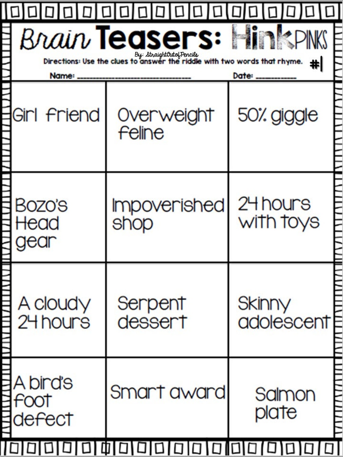 Brain Teaser MEGA PACK Word Puzzles 180 Puzzles - Etsy