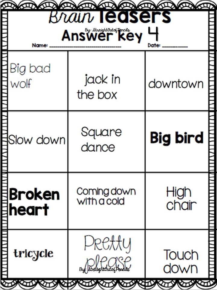 Brain Teaser MEGA PACK Word Puzzles 180 Puzzles - Etsy