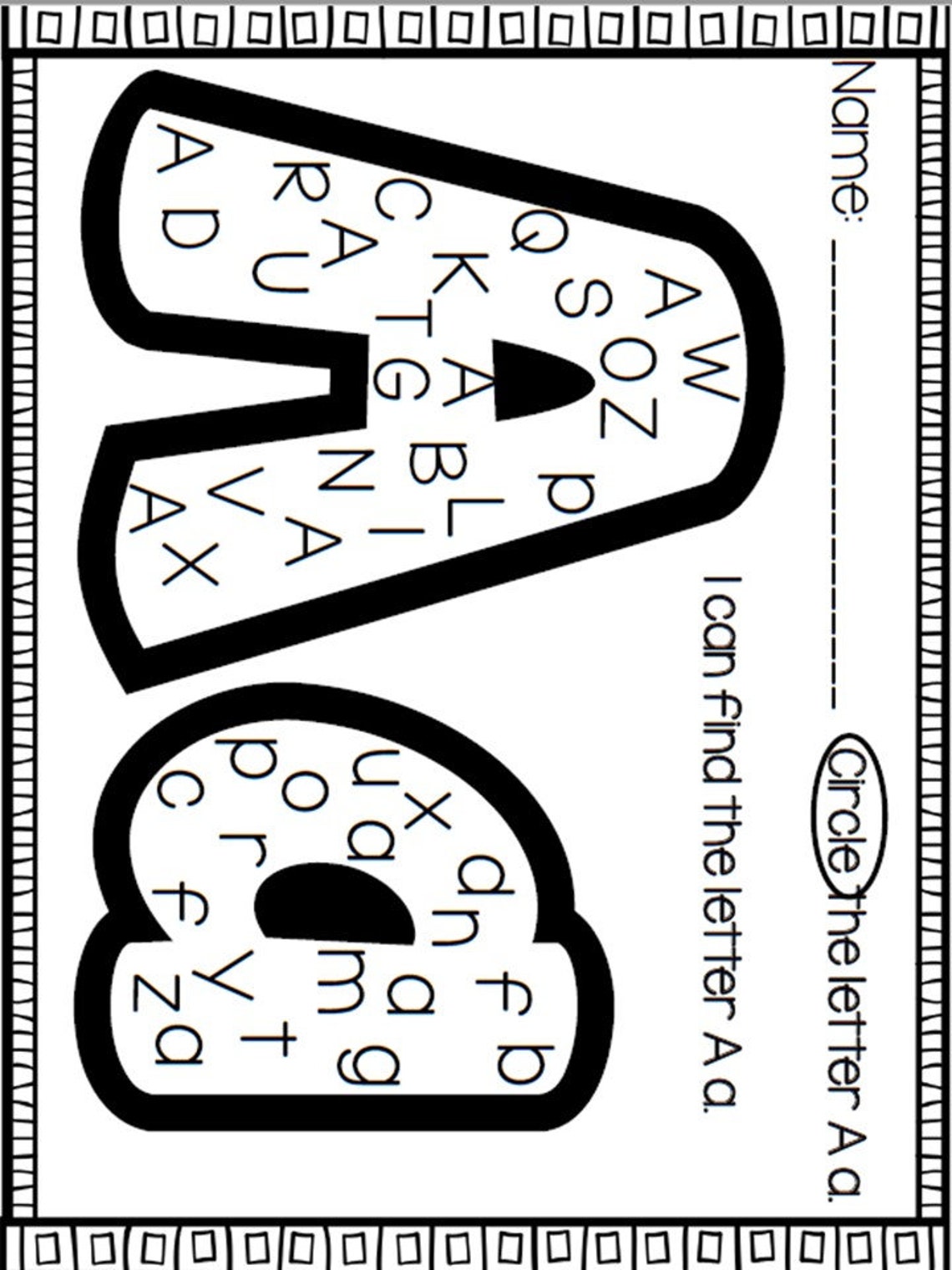 Alphabet Activities Upper and Lower Case Letter Worksheets - Etsy