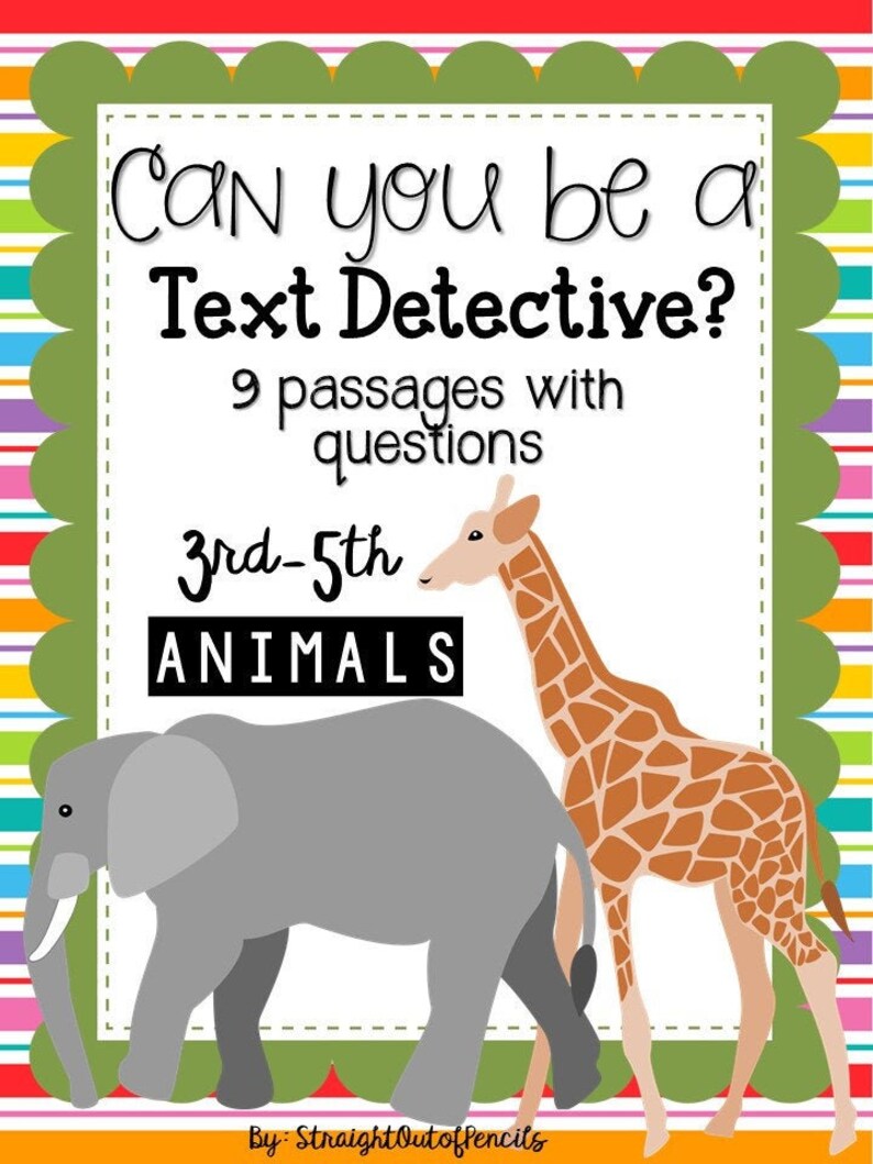 Animal Reading Passages - Close Reading - Find Evidence - Etsy