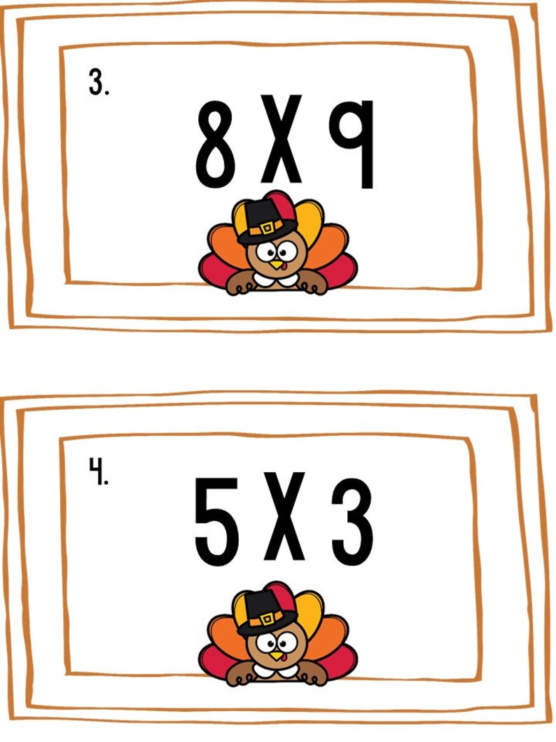 Thanksgiving Math Games Third Grade Multiplication Games - Etsy