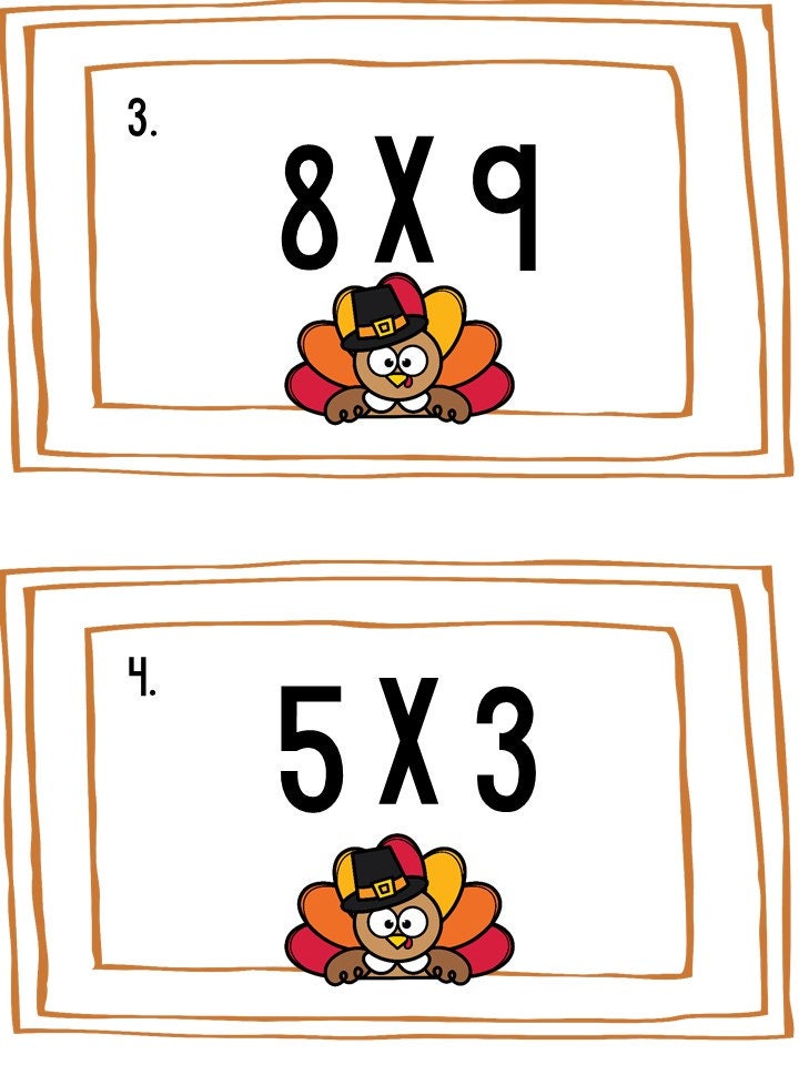 Thanksgiving Math Games Third Grade Multiplication Games - Etsy