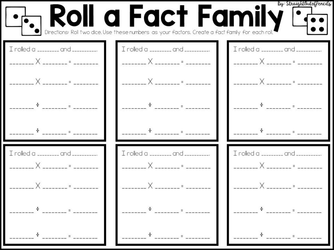 Multiplication Facts Games - Just Add Dice! Ready to Go! - Etsy