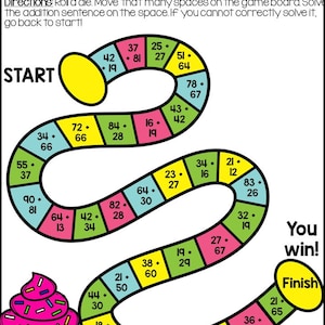 Second Grade Math Games Addition, Subtraction, Place Value - Etsy