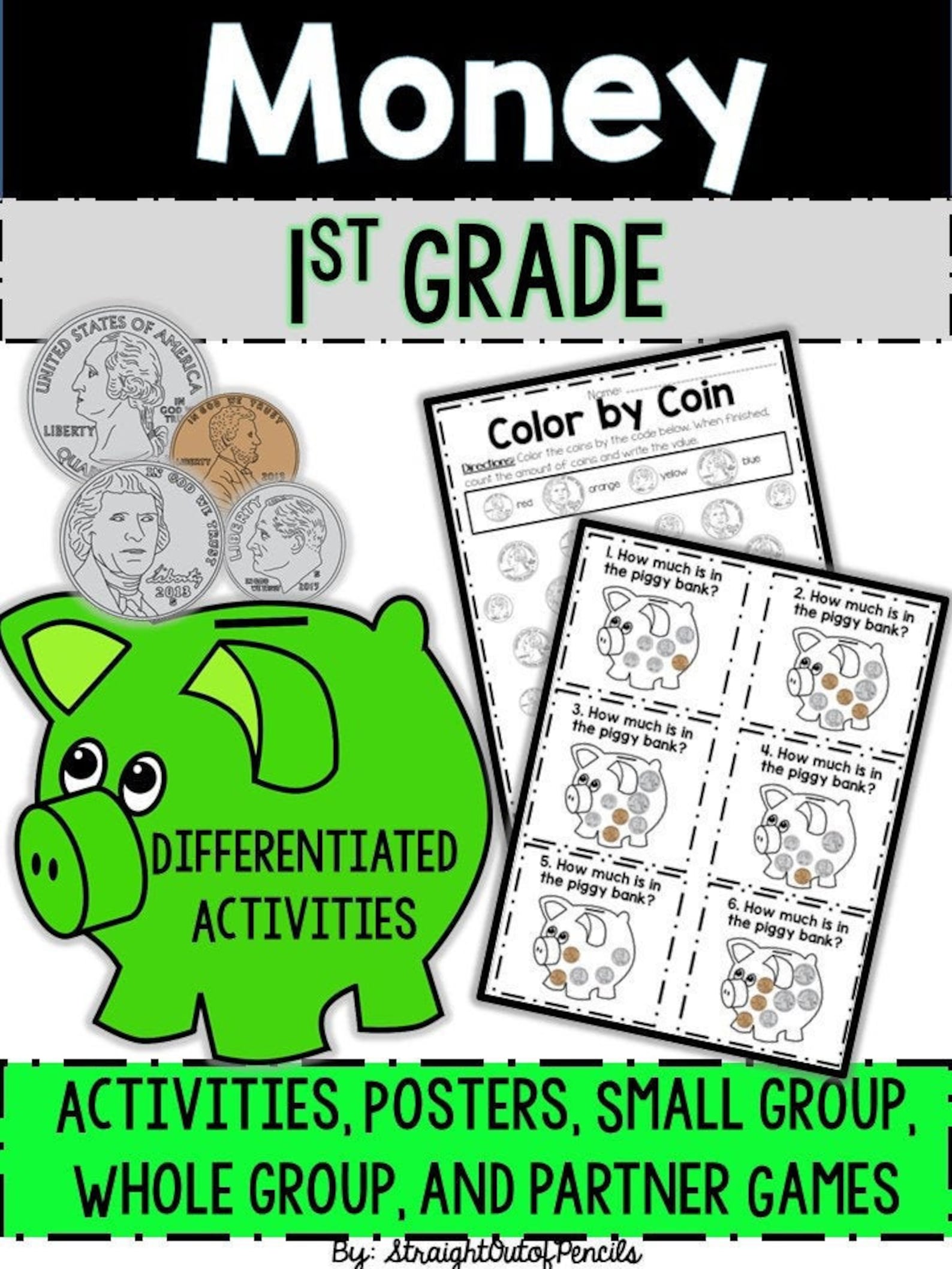 Money Worksheets for First Graders - Etsy