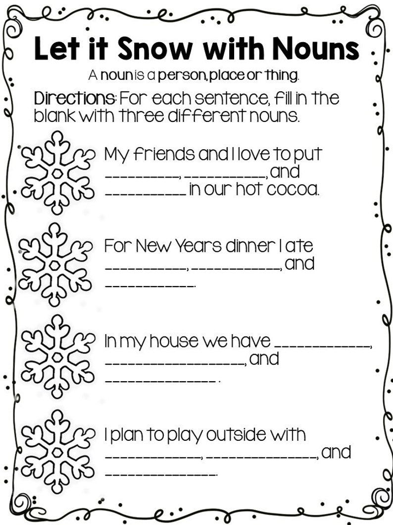 Winter ELA First Grade Activities - Etsy