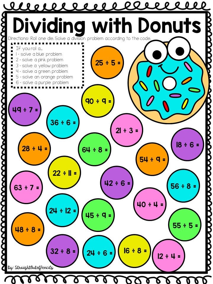 Multiplication and Division Practice Printable Games and Activities for ...