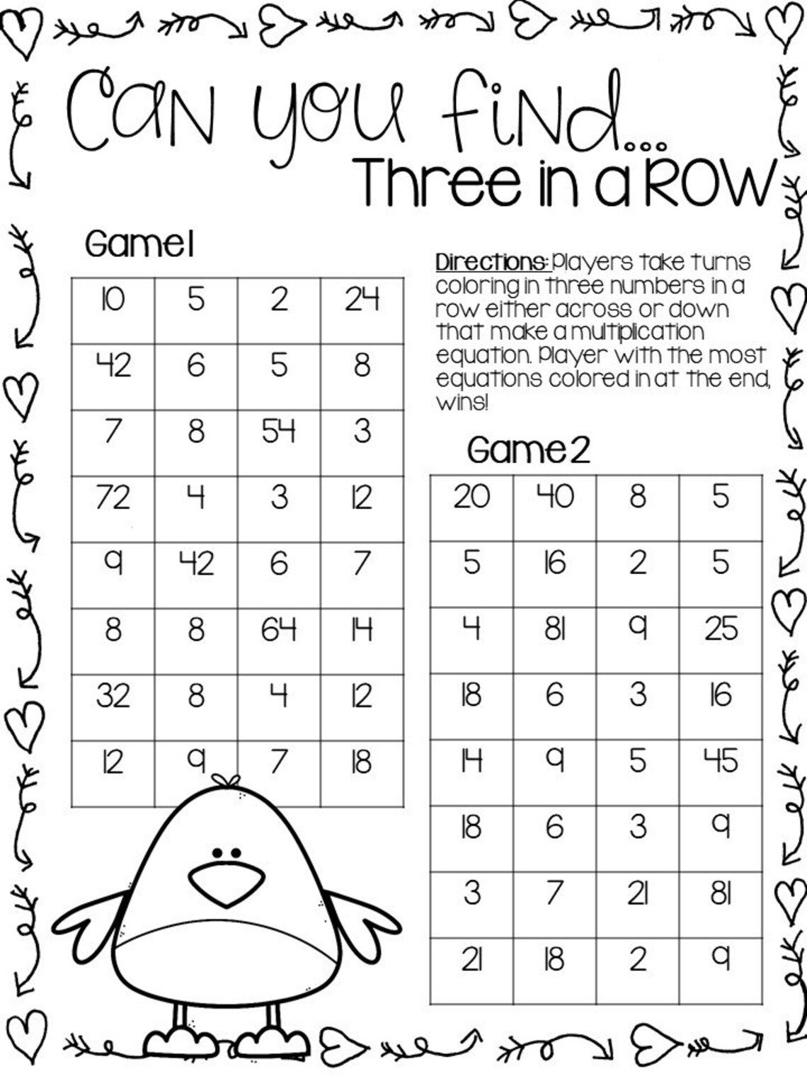 Multiplication and Division Facts Games - Etsy