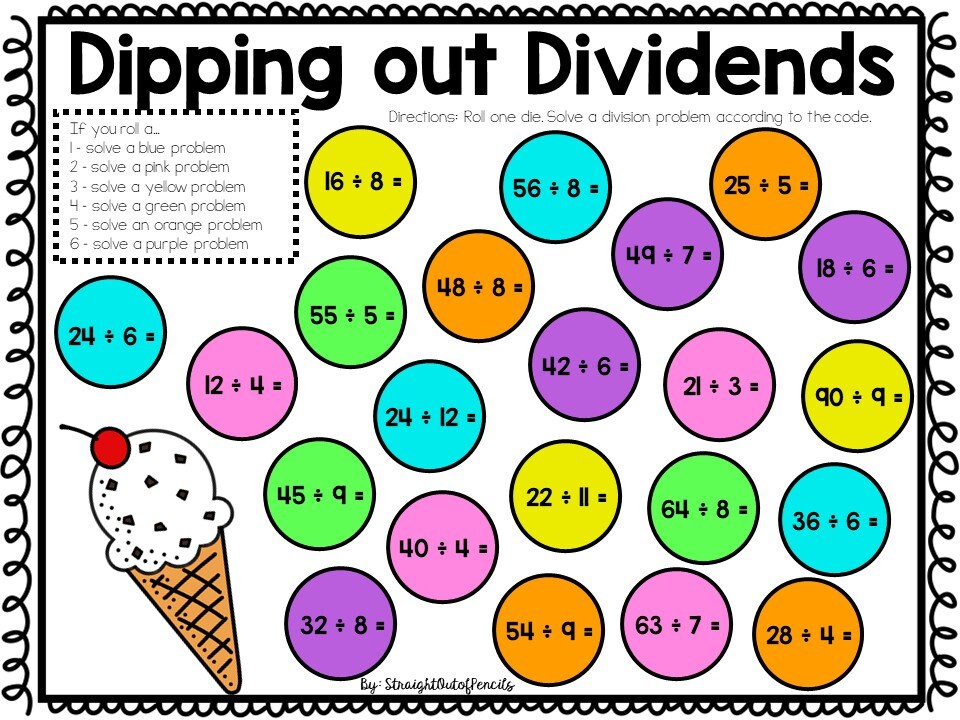Summer Multiplication and Division Games - Just Add Dice and Play! - Etsy