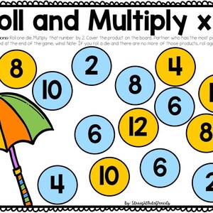 Summer Multiplication and Division Games - Just Add Dice and Play! - Etsy