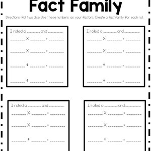 Multiplication and Division Practice Printable Games and Activities for ...