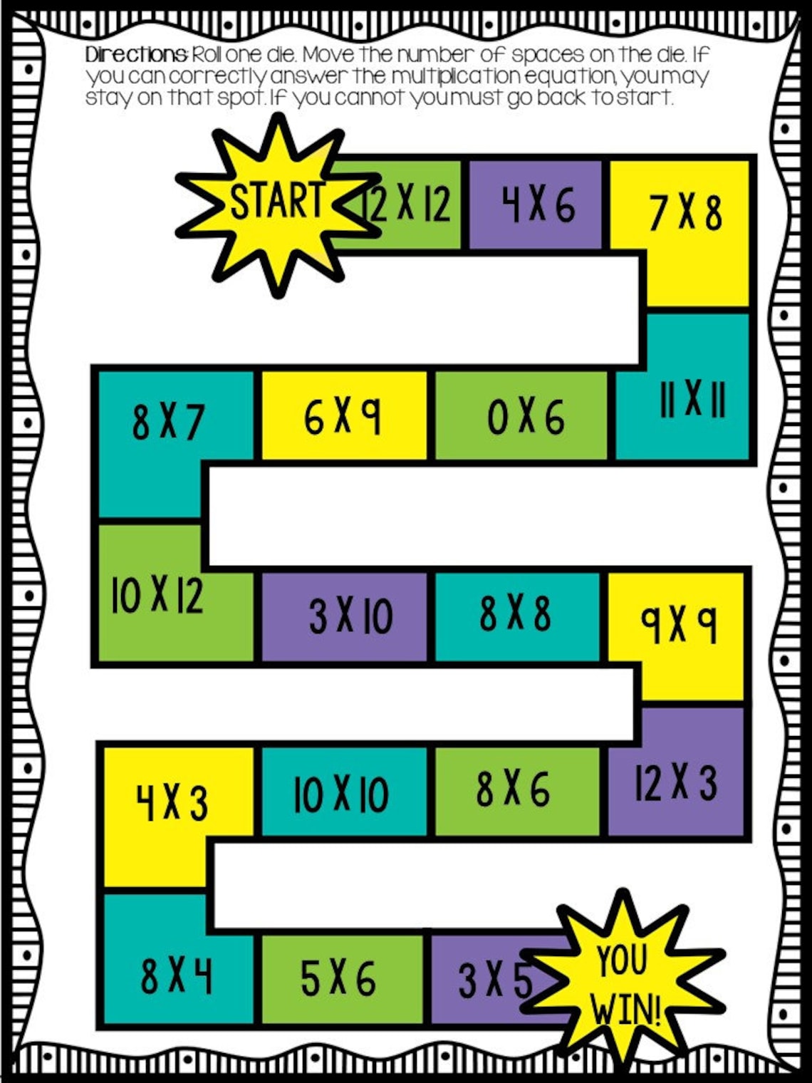 Multiplication and Division Facts Games - Etsy