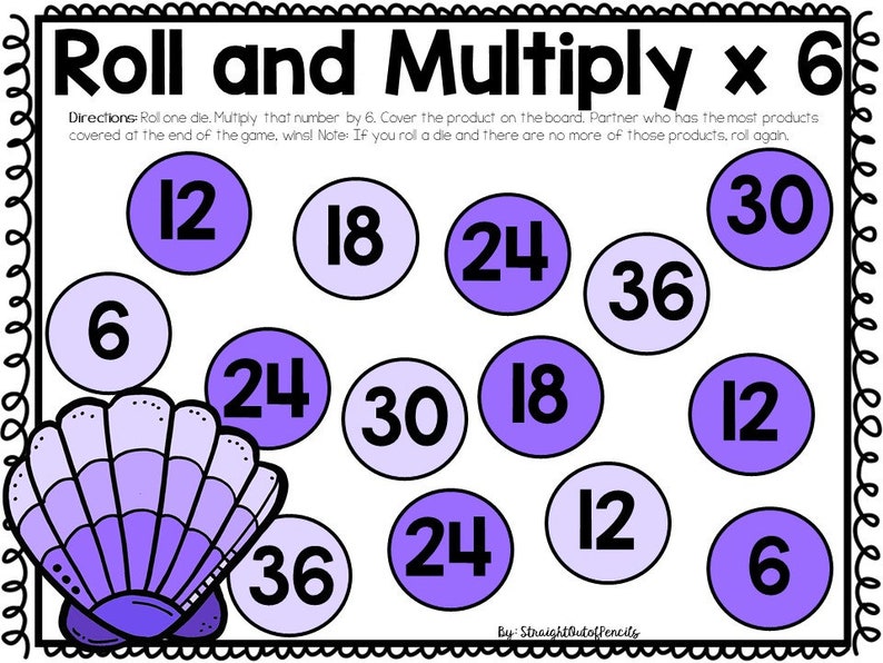 Summer Multiplication and Division Games - Just Add Dice and Play! - Etsy