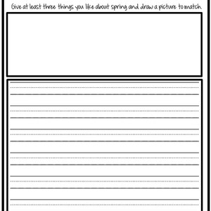 Spring Journal Writing for First, Second, and Third Graders Printables ...