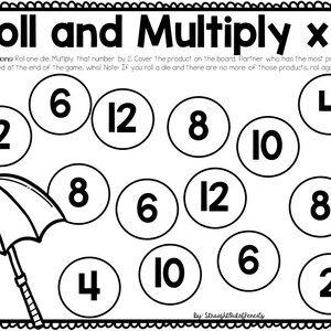 Summer Multiplication and Division Games - Just Add Dice and Play! - Etsy