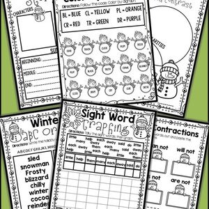 Winter ELA First Grade Activities - Etsy