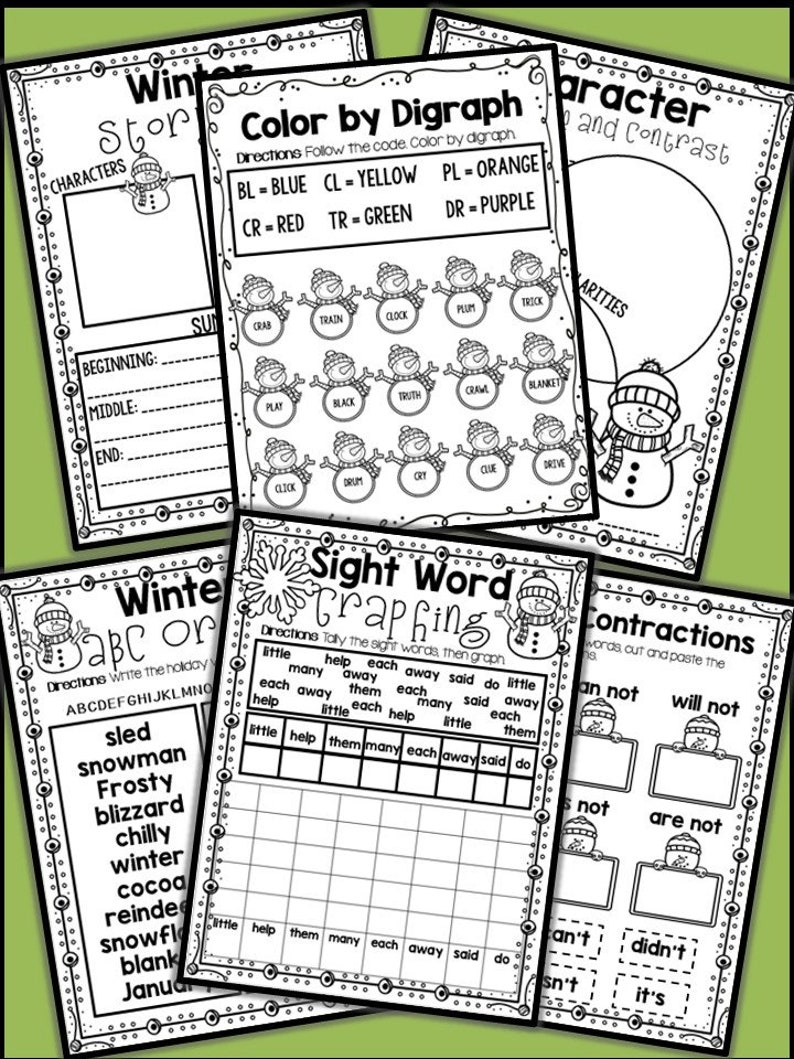 Winter ELA First Grade Activities - Etsy