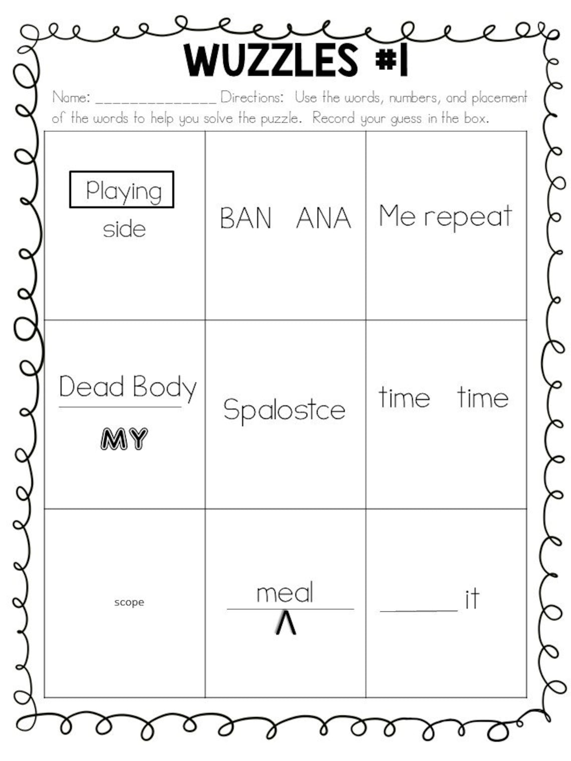 Brain Teasers Word Puzzles Grades 2 - 6 Word Games for Kids - Etsy