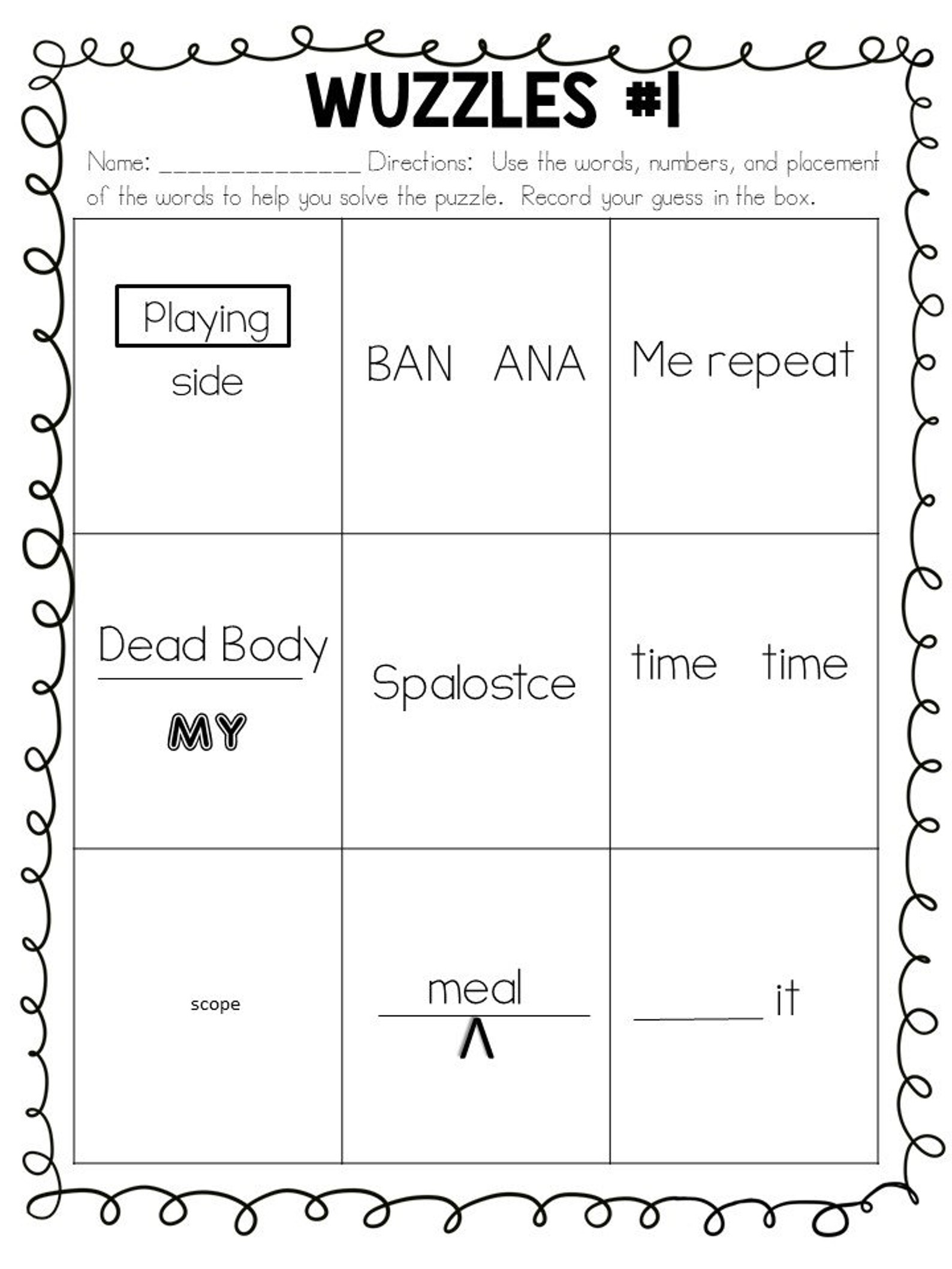 Brain Teaser Word Puzzles