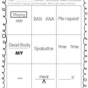 Brain Teasers Word Puzzles Grades 2 - 6 Word Games for Kids - Etsy