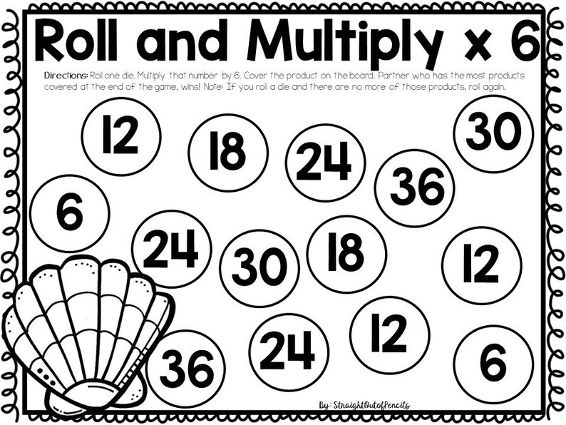 Summer Multiplication and Division Games - Just Add Dice and Play! - Etsy
