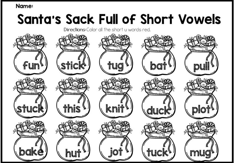 Christmas First Grade Literacy, Reading, Word Work Activities - Etsy