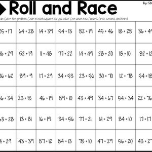 Math Games for Second and Third Grade Students Addition, Subtraction ...