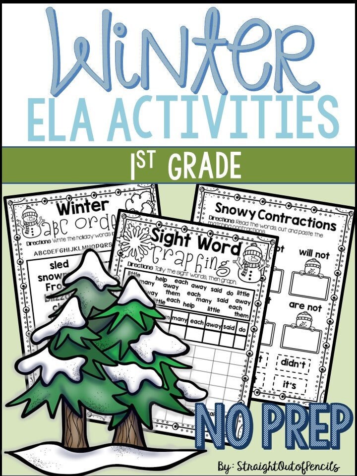 Winter ELA First Grade Activities - Etsy