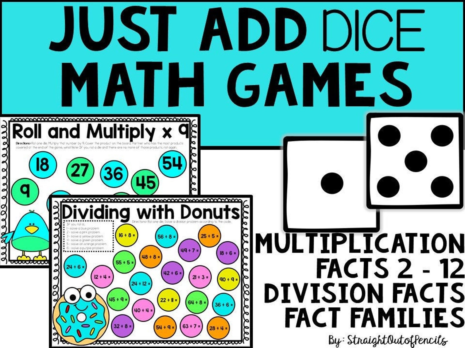 Multiplication Facts Games - Just Add Dice! Ready to Go! - Etsy