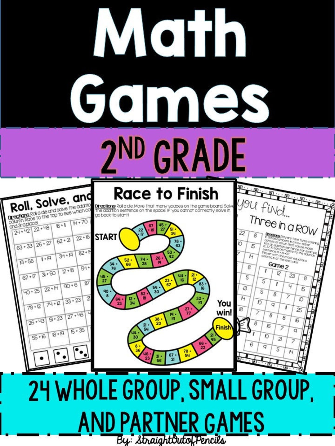 Addition and Subtraction Math Games - Second Grade Math Activities - Etsy