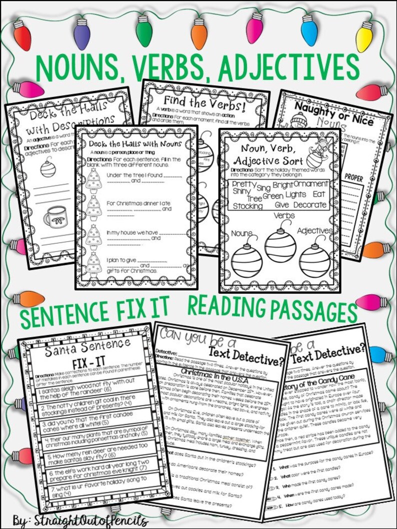 Christmas Third Grade ELA and Math Activity Pack Printables - Etsy