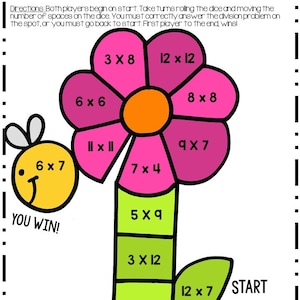 SPRING Math Games 3rd Grade NO PREP Multiplication - Etsy