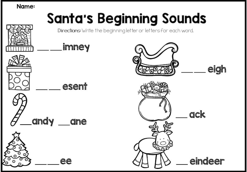 Christmas First Grade Literacy, Reading, Word Work Activities - Etsy
