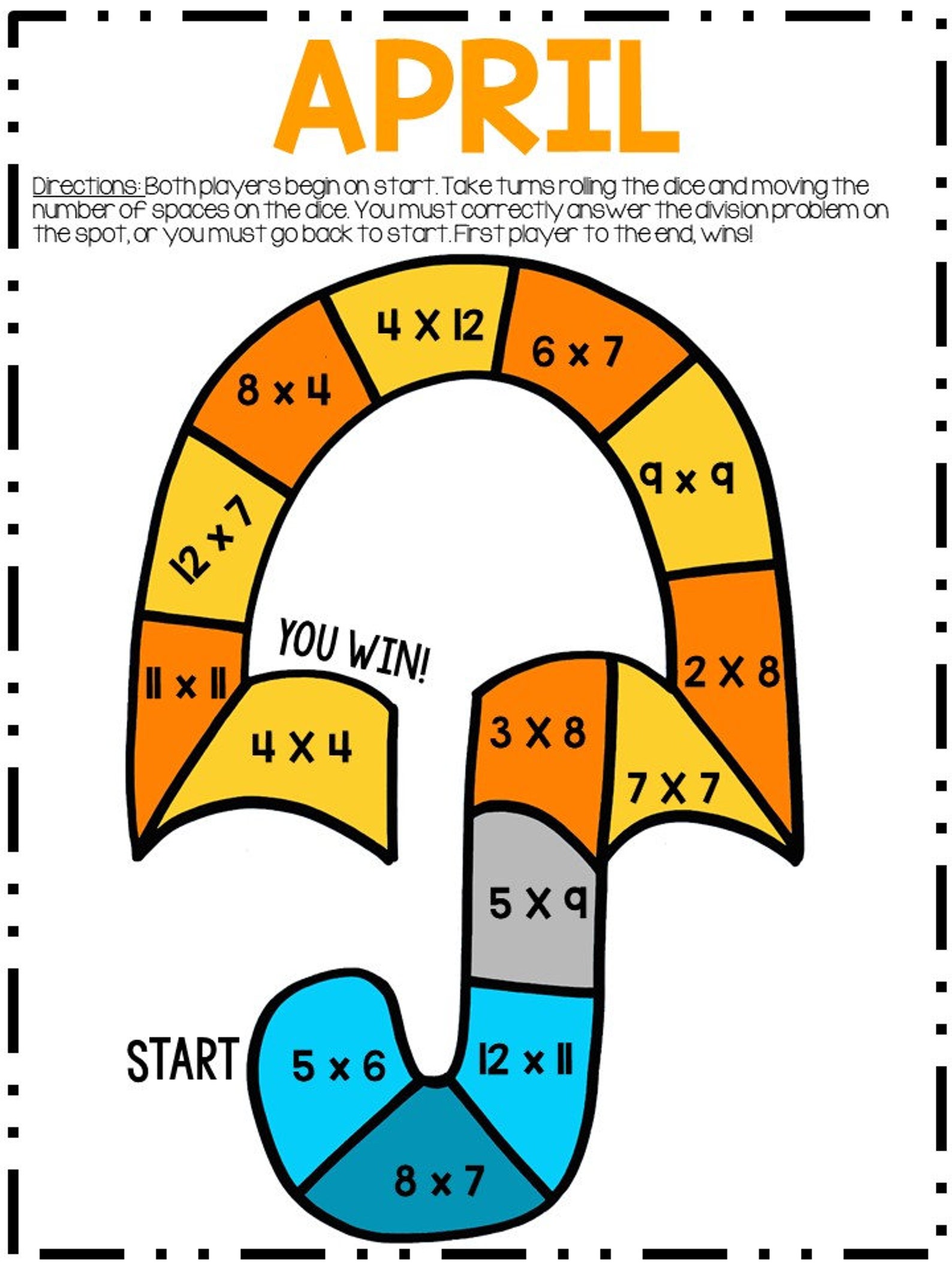 SPRING Math Games 3rd Grade NO PREP Multiplication - Etsy