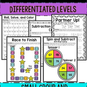 Addition and Subtraction Math Games - Second Grade Math Activities - Etsy
